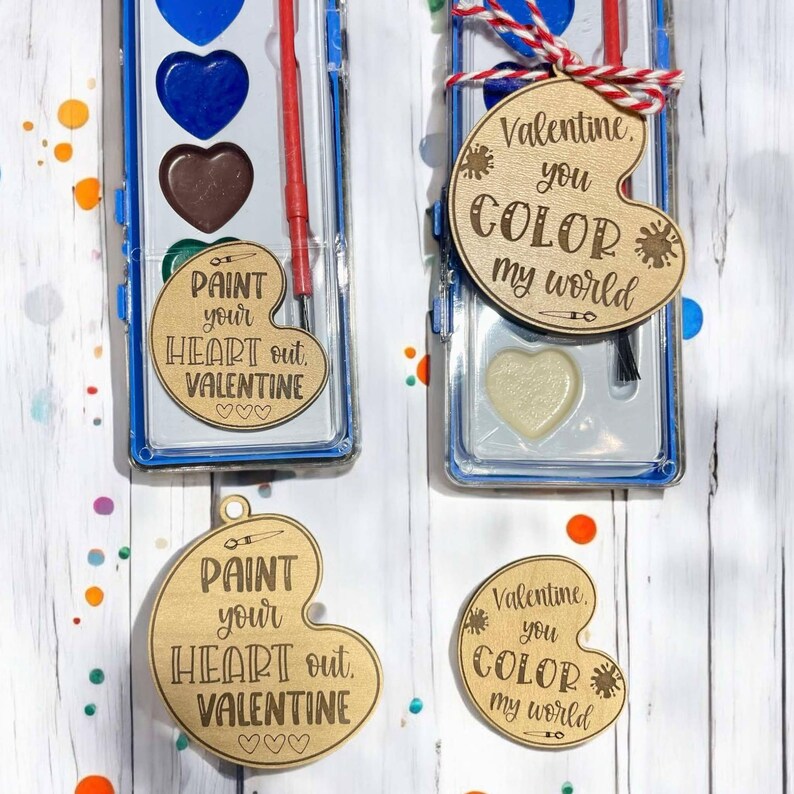 Valentine's Watercolor Paint Laser File Svg, Classroom Valentines Ideas ...