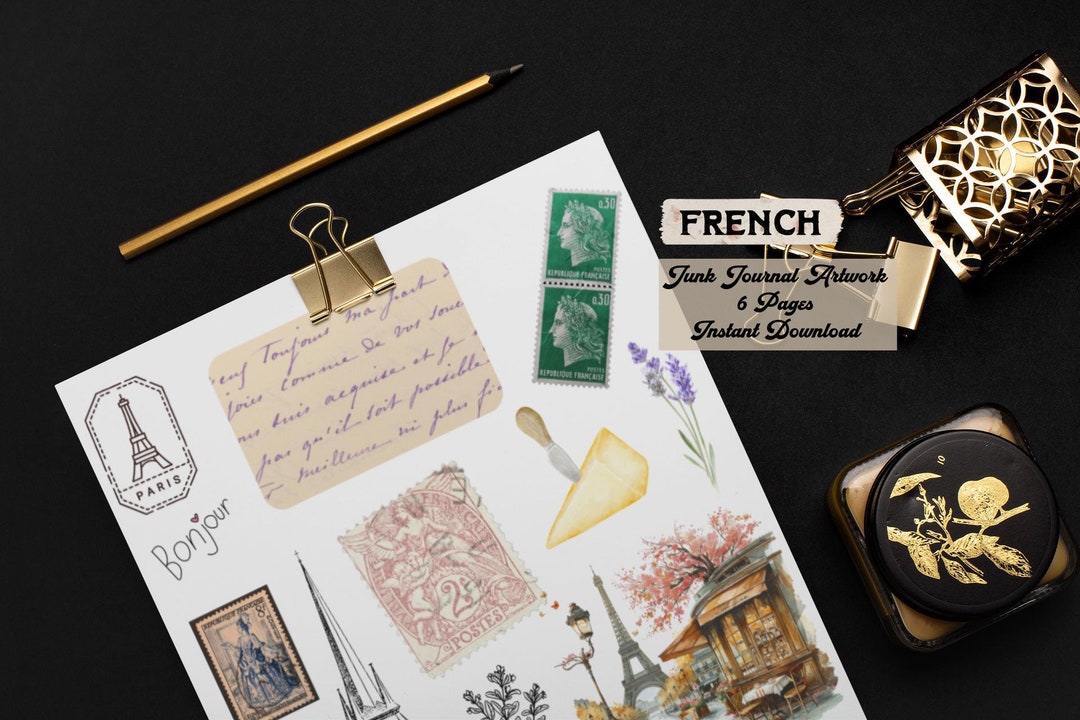French Junk Journal Artwork, Digital Download, Junk Journal Antique ...