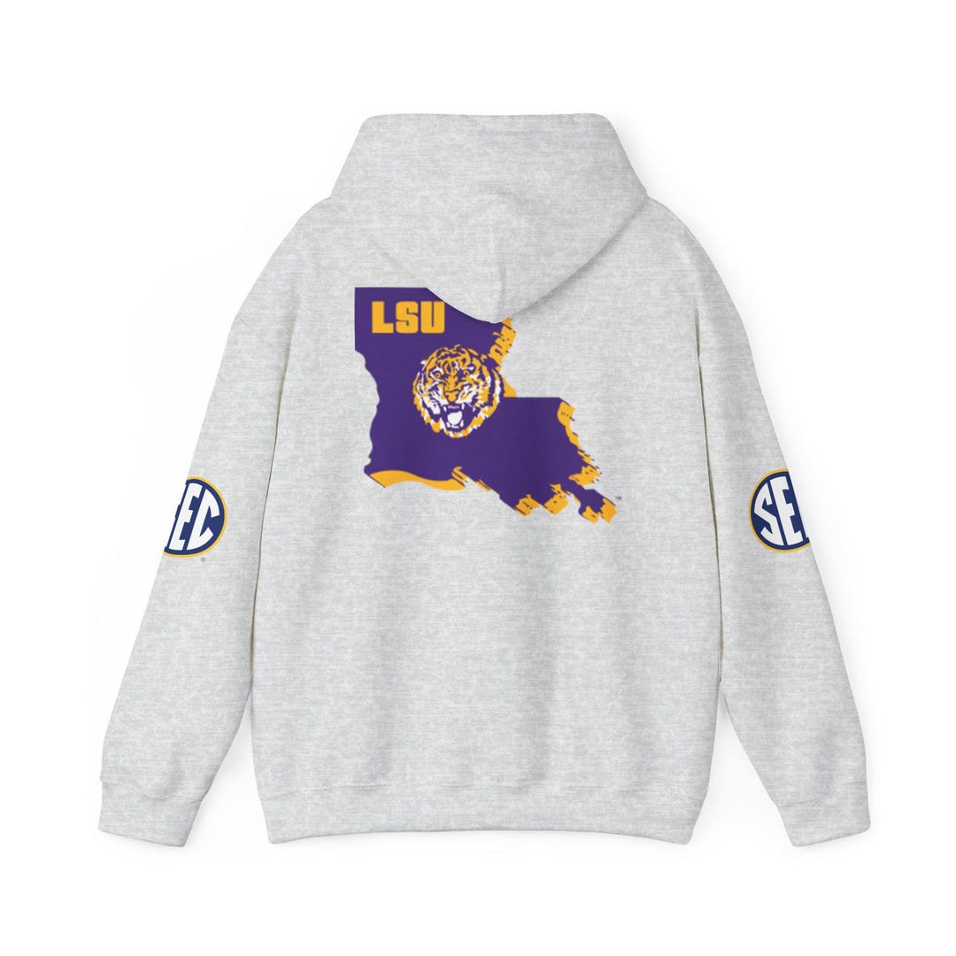 LSU Graphic Hoodie, Louisiana State University Sweatshirt, Tiger Hooded ...
