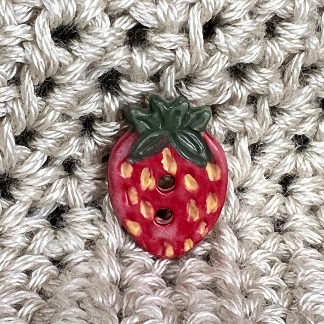 Small Strawberry Shaped Ceramic Buttons - Etsy