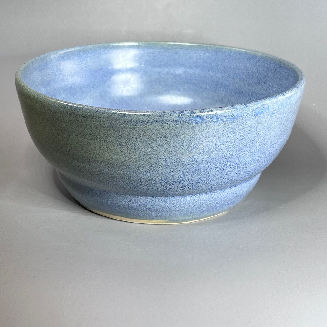 Small Provence Blue With Flashes of Chartreuse Stoneware Serving Bowl ...