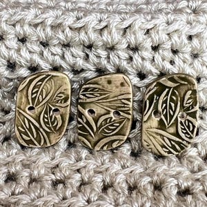 Raised Leaf Design Green Rectangular Buttons - Etsy