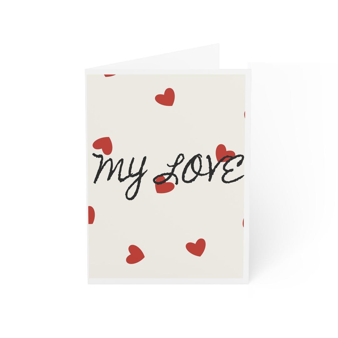 My Love Heart Greeting Cards Set, Romantic Note Cards for Valentine's ...