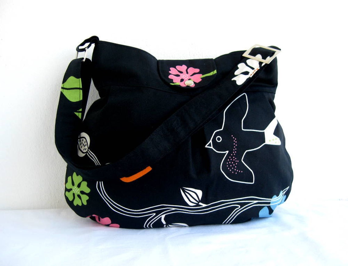 Black Birds-zipper Closure and Fastener Snap Closure-pleated - Etsy