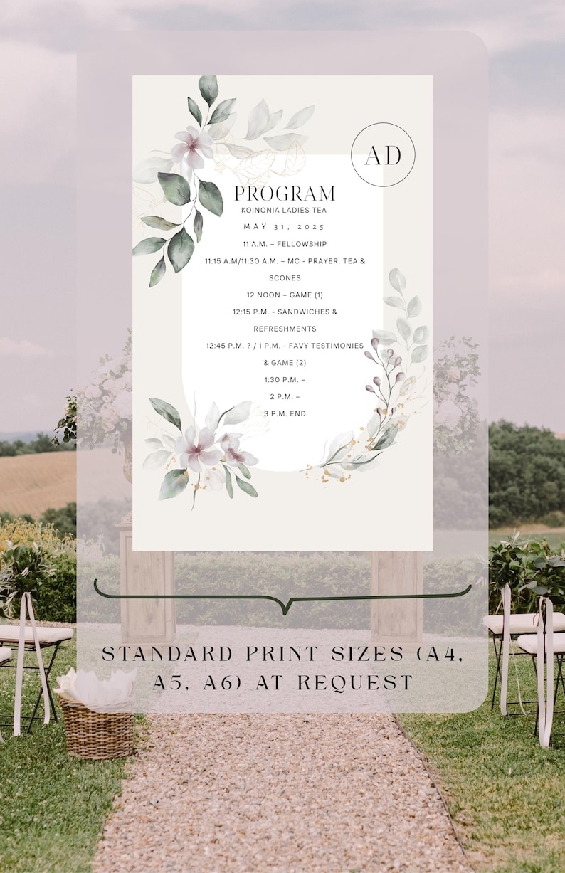 Customizable Event Program Template: Wedding, Birthday, Corporate ...