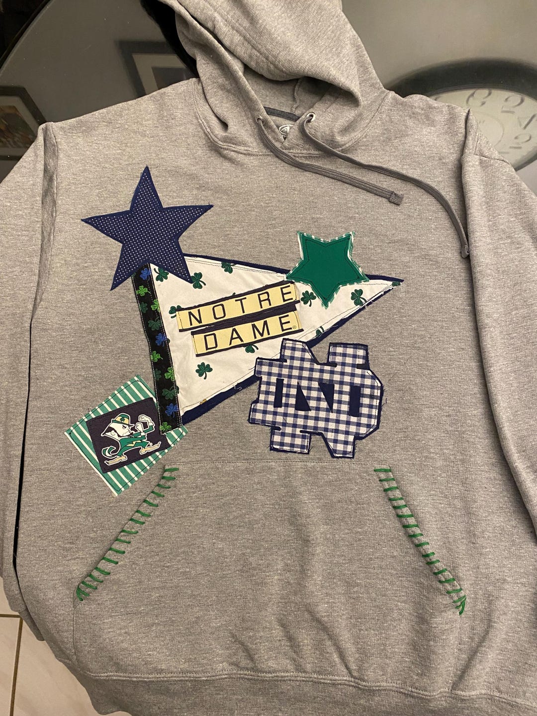 Notre Dame Pennant Hoodie - Etsy
