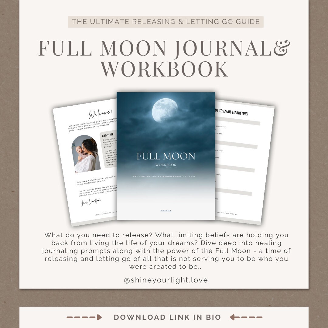 Full Moon Journal & Workbook Printable Digital Download for Releasing ...