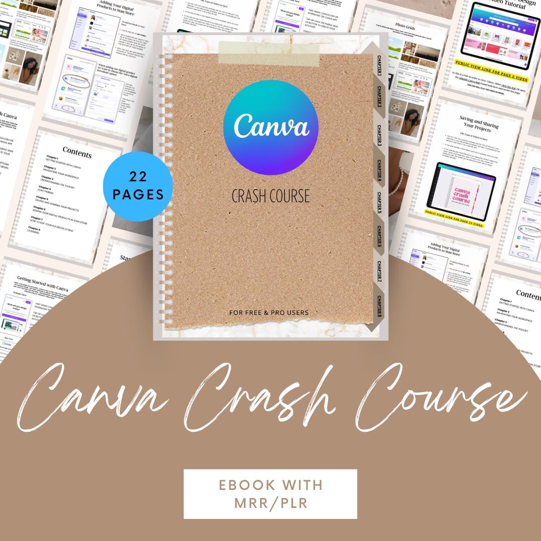 Canva Crash Course - MRR - Digital Download- PLR- PDF- Canva Template ...