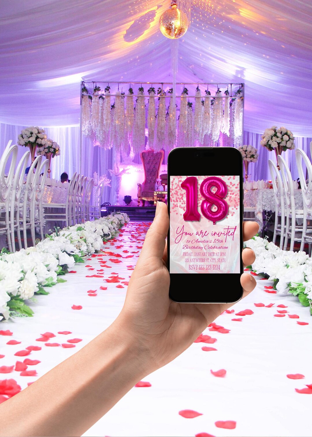 18th Birthday Invitation Template Editable With Canva - Etsy