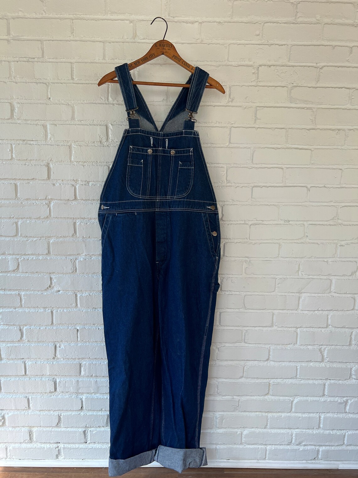 Workn Gear Overalls Dark Denim Contrast Stitching Sz 36w / Medium - Etsy