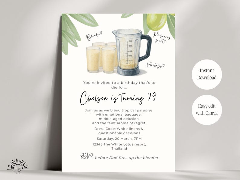 Blender Protein Birthday Party | the White Lotus Series Themed Party ...
