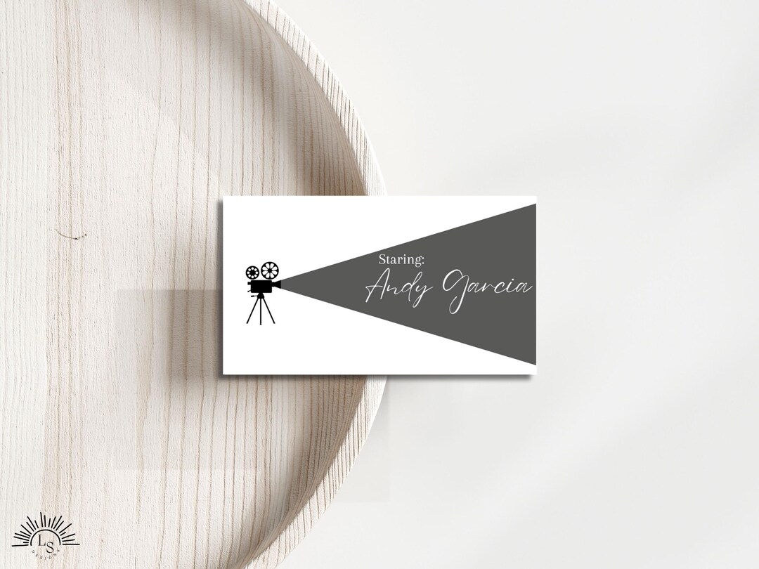 Movie Themed Wedding Name Tag | Cinema Themed Wedding Place Card ...