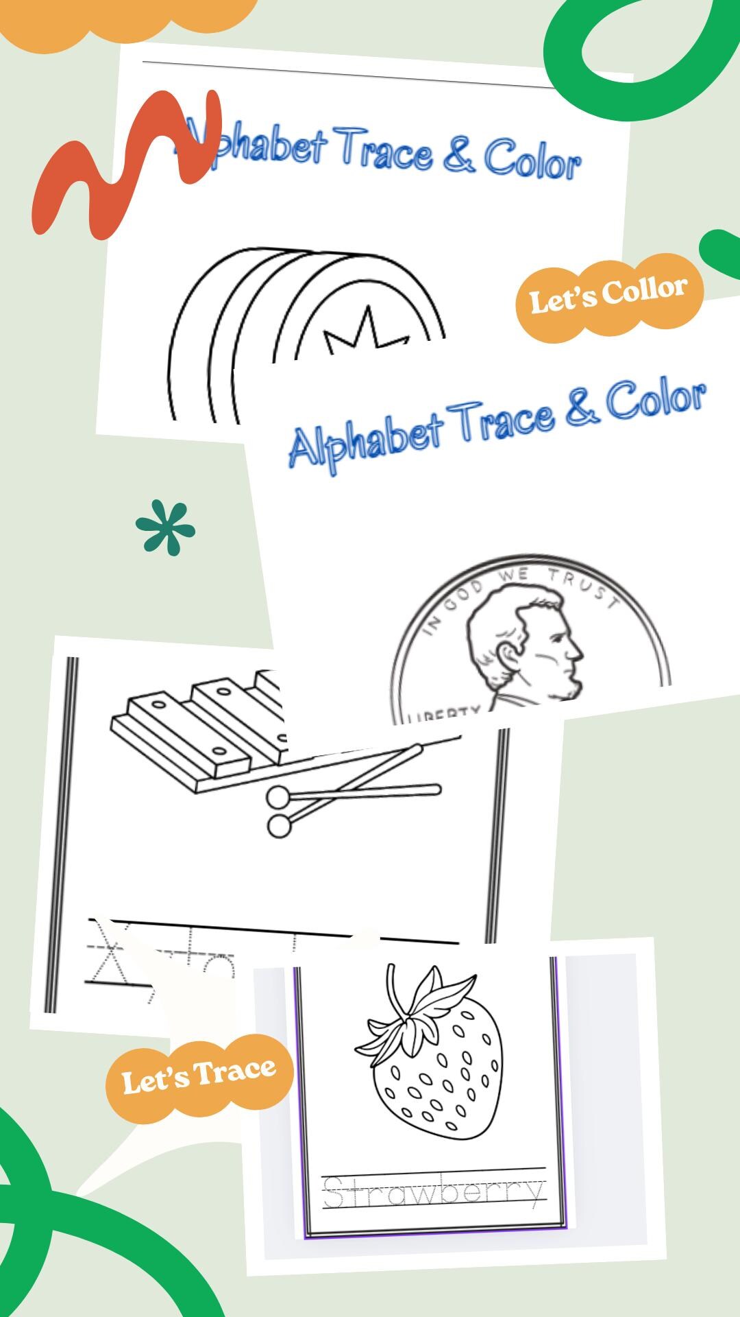 Alphabet Workbook, Color, Trace, Draw, Homeschool, Preschool Workbook ...