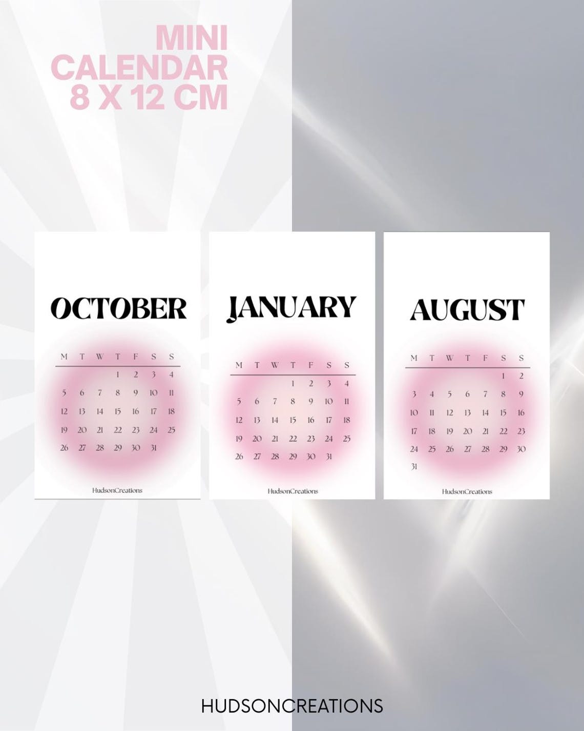 Mini Printable Calendar 2026, Vertical Calendar 2026, 8x12cm Desktop ...