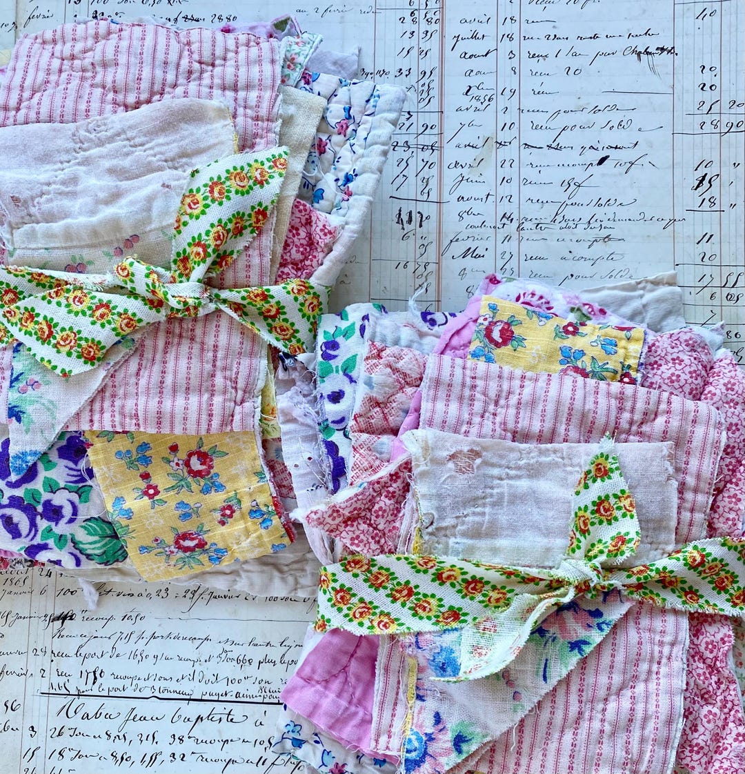 Vintage Quilt Snippet Bundle, Quilt Fabric, Floral Quilt, Scrap Quilt ...