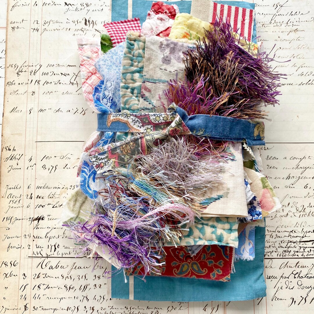 Snippet Bundle of Vintage Fabric Pieces, Quilt Fabric, Fabric Sampler ...