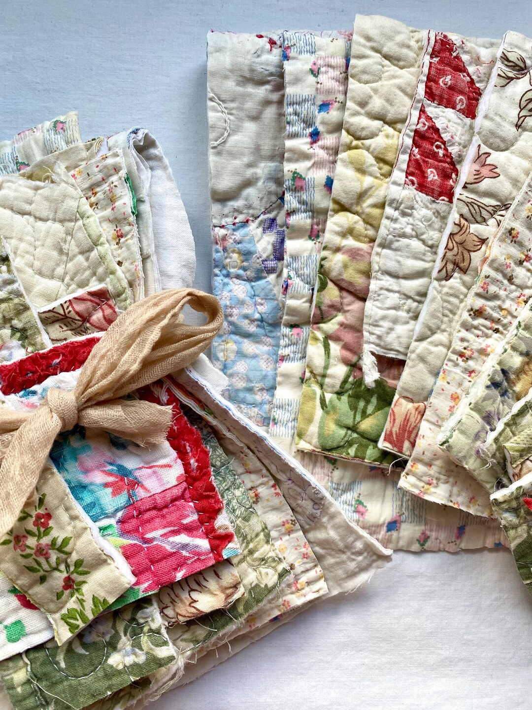 Vintage Quilt Snippet Bundle, Quilt Fabric, Floral Quilt, Scrap Quilt ...