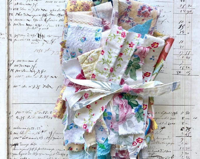 Snippet Bundle of Vintage Fabric Pieces, Quilt Fabric, Fabric Sampler ...