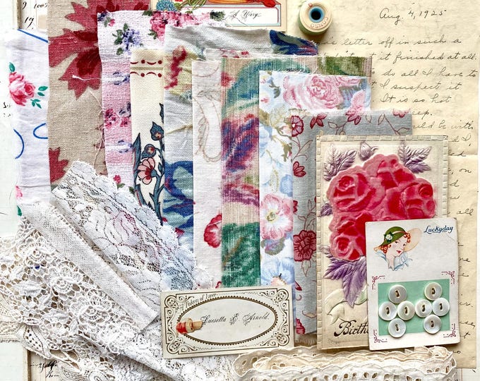 Creative Mixed Media Fabric Bundle, Vintage Textile, Slow Stitch ...