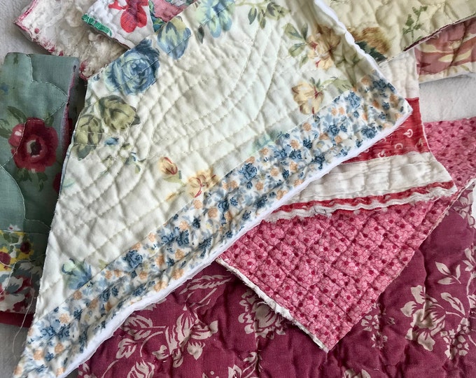Vintage Quilt Snippet Bundle, Quilt Fabric, Floral Quilt, Scrap Quilt ...