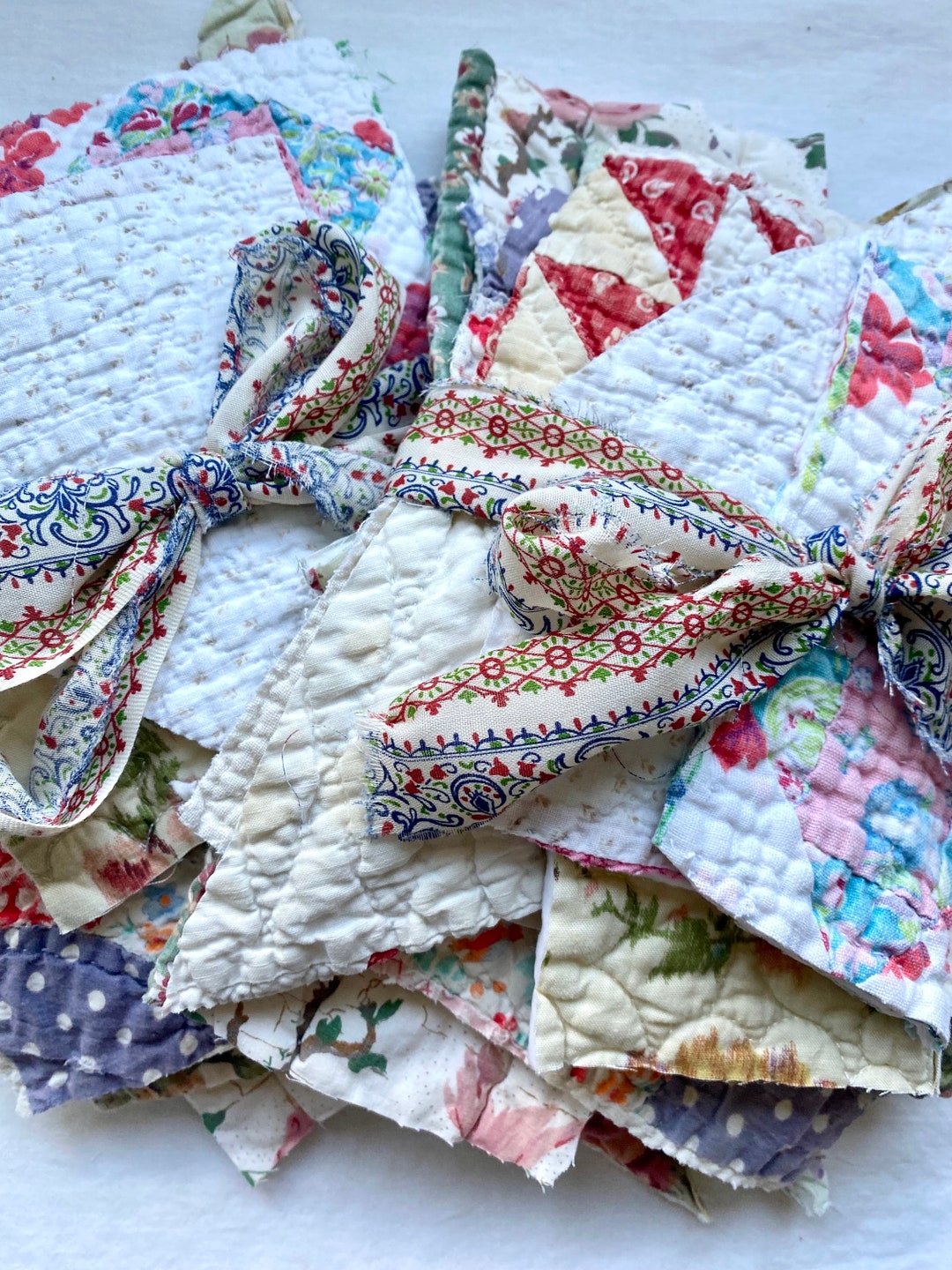 Vintage Quilt Snippet Bundle, Quilt Fabric, Floral Quilt, Scrap Quilt ...