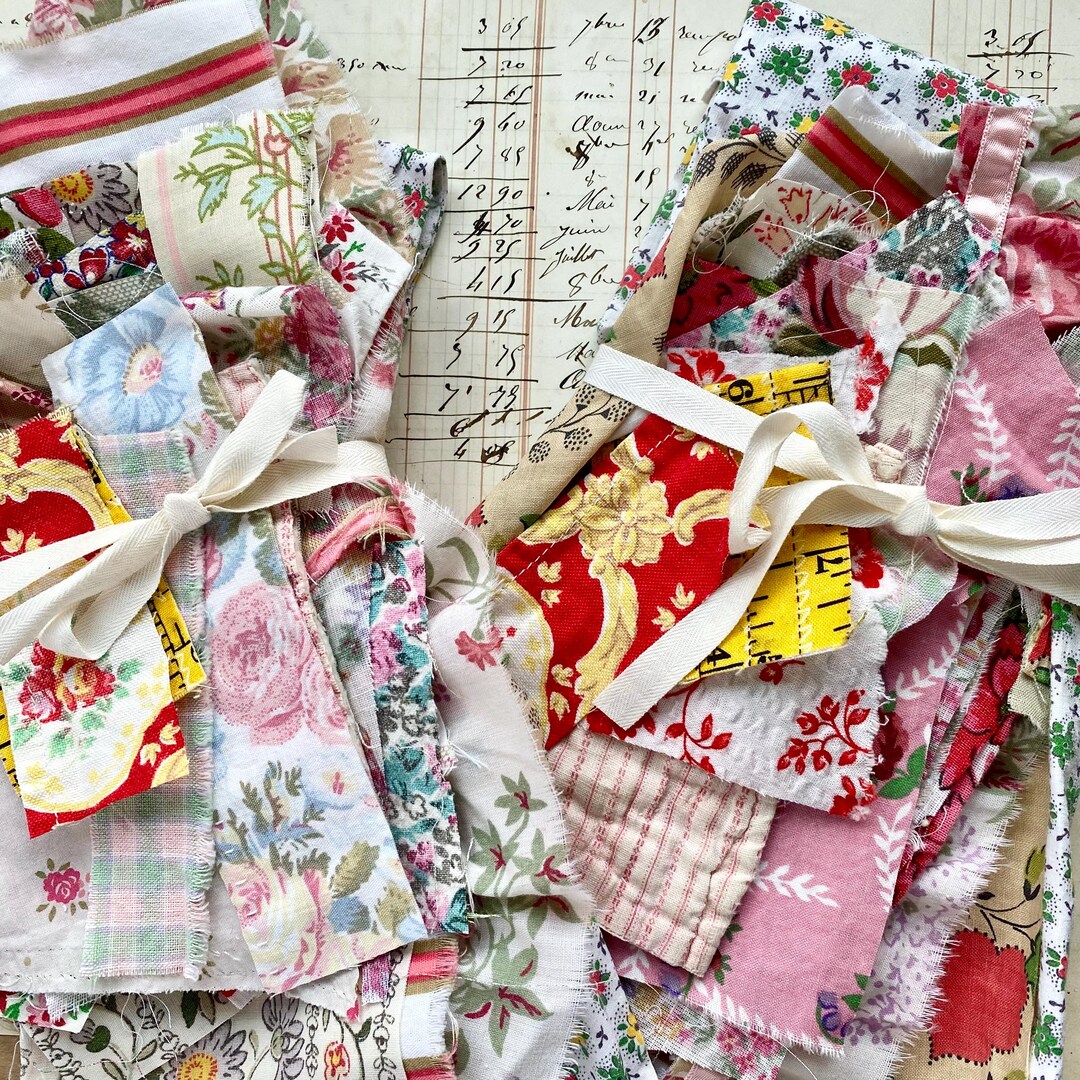 Snippet Bundle of Vintage Fabric Pieces, Quilt Fabric, Fabric Sampler ...