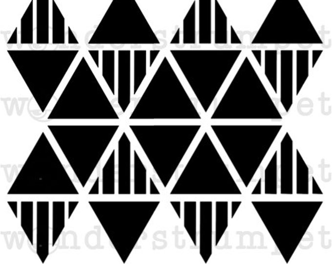 Striped Triangles Background Stencil - Etsy
