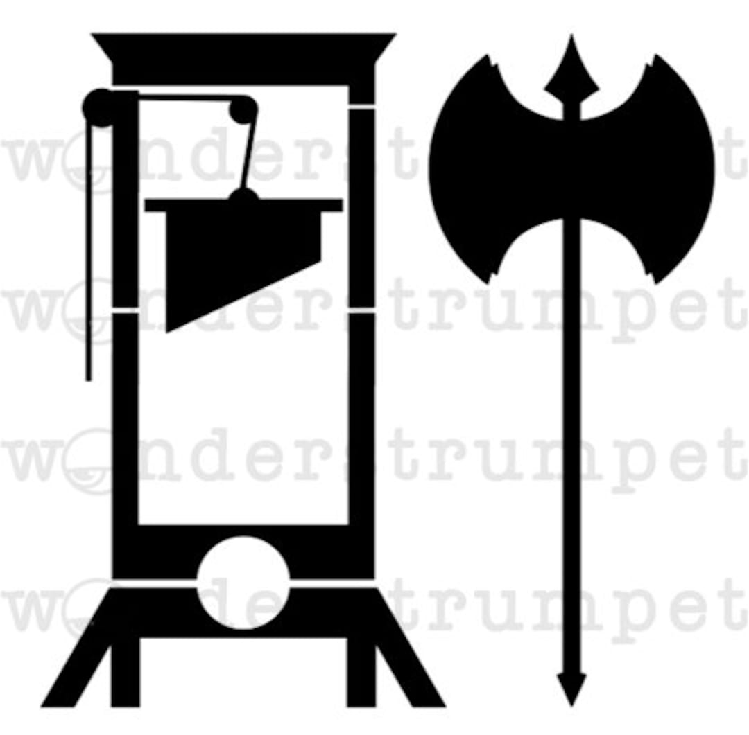 Guillotine and Axe Stencil - Etsy