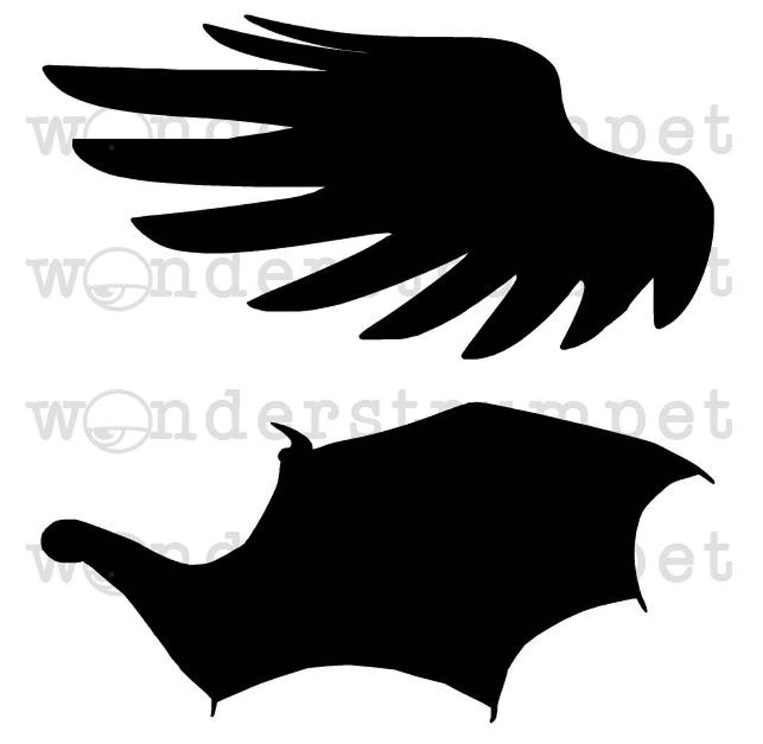 Good Vs Evil Wings Stencil - Etsy