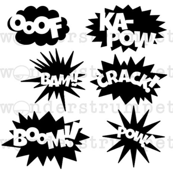 Comic Action Words - Etsy