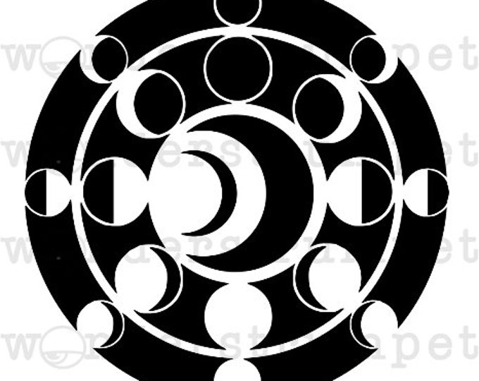 Circular Moon Phases Stencil - Etsy
