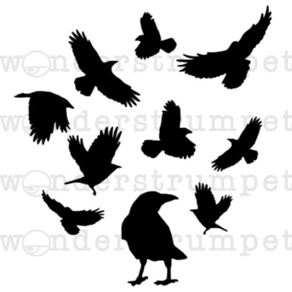 Crow Stencil - Etsy