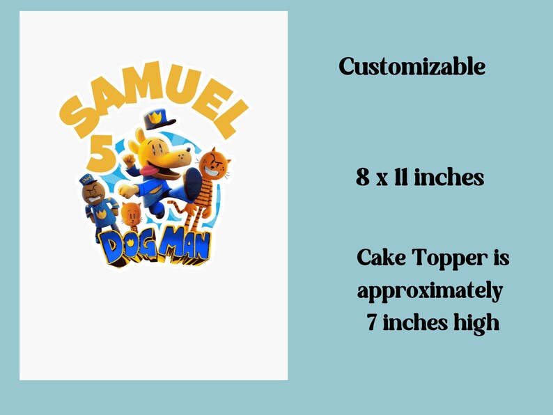 Custom Dogman Cake Topper, Dogman Comic Book Fans, Dogman Birthday Party, Dogman Party Decor ...