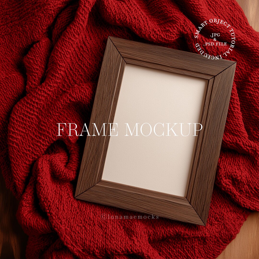 Cozy Antique Frame Mockup: Vertical Wood Frame PSD (digital Download ...
