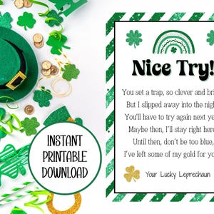St Patricks Day Kids Printable, Leprechaun Letter Printable, Leprechaun ...