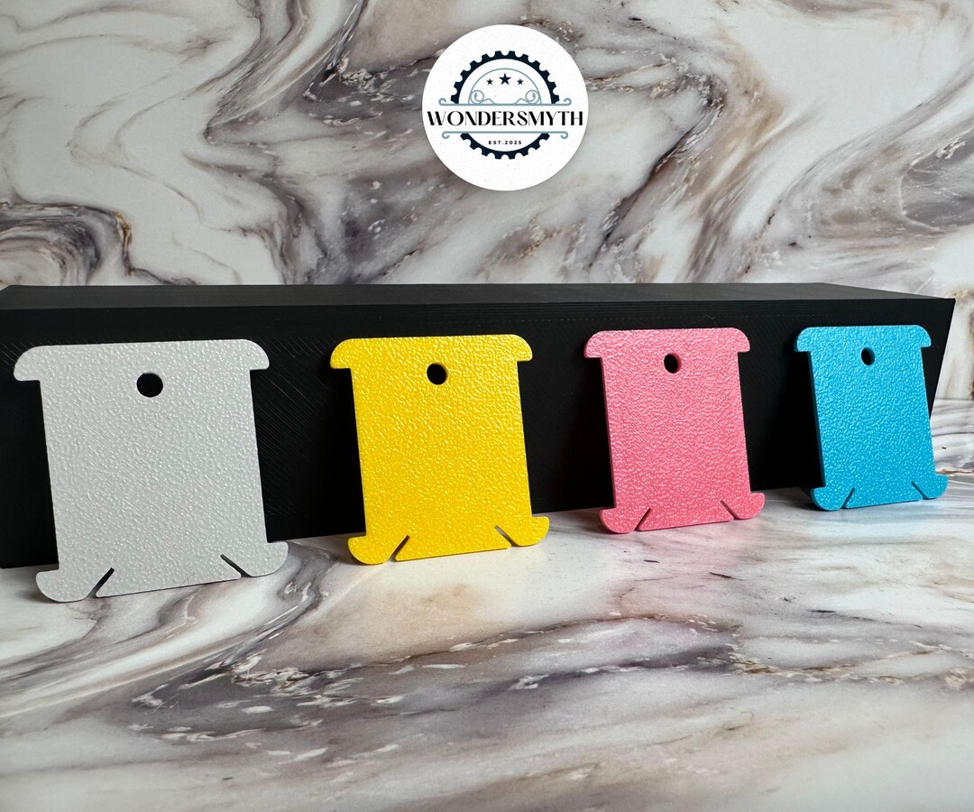 3D Printed Flat Thread Bobbins: Cross-stitch Embroidery Floss Organizer ...