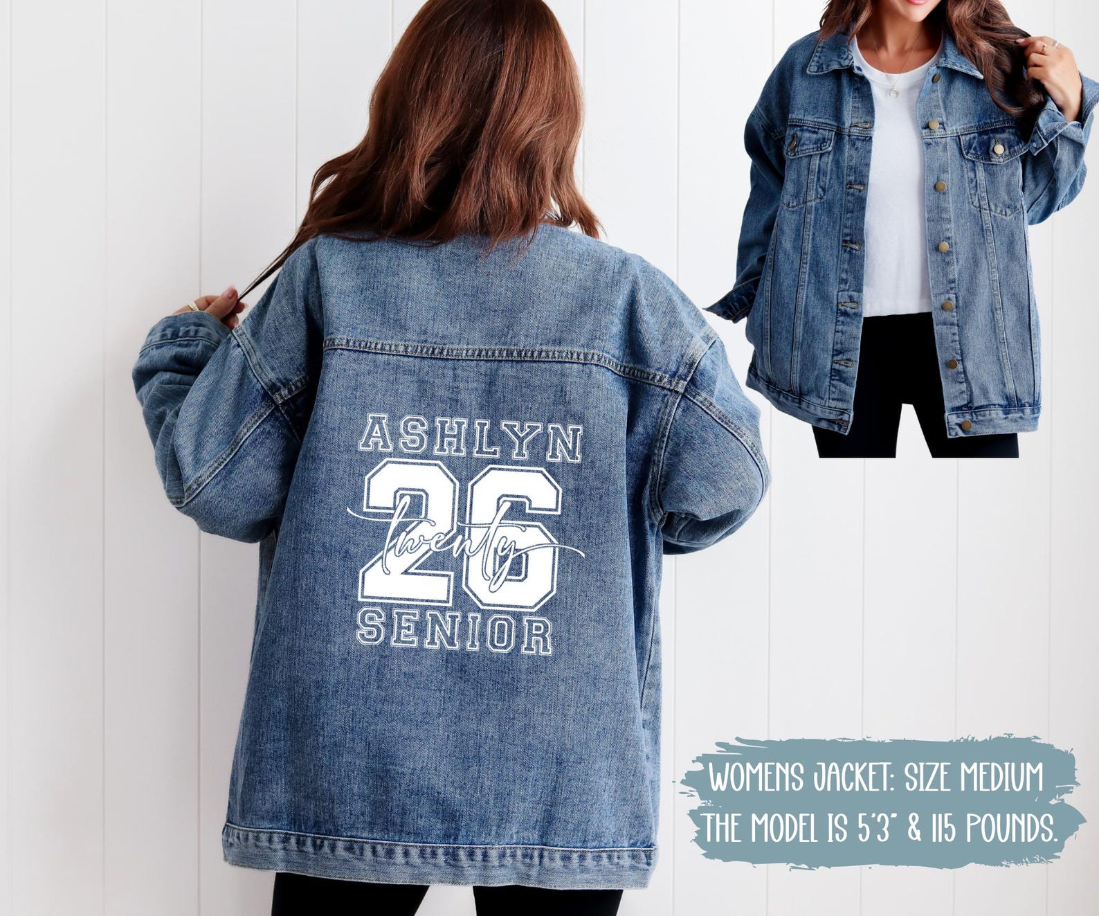 Custom Senior Denim Jacket: Class of 2026 Personalized Grad Gift - Etsy