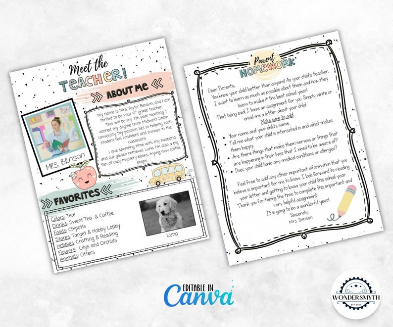 Editable Meet the Teacher Template: Calm Colors, Polka Dot Theme ...