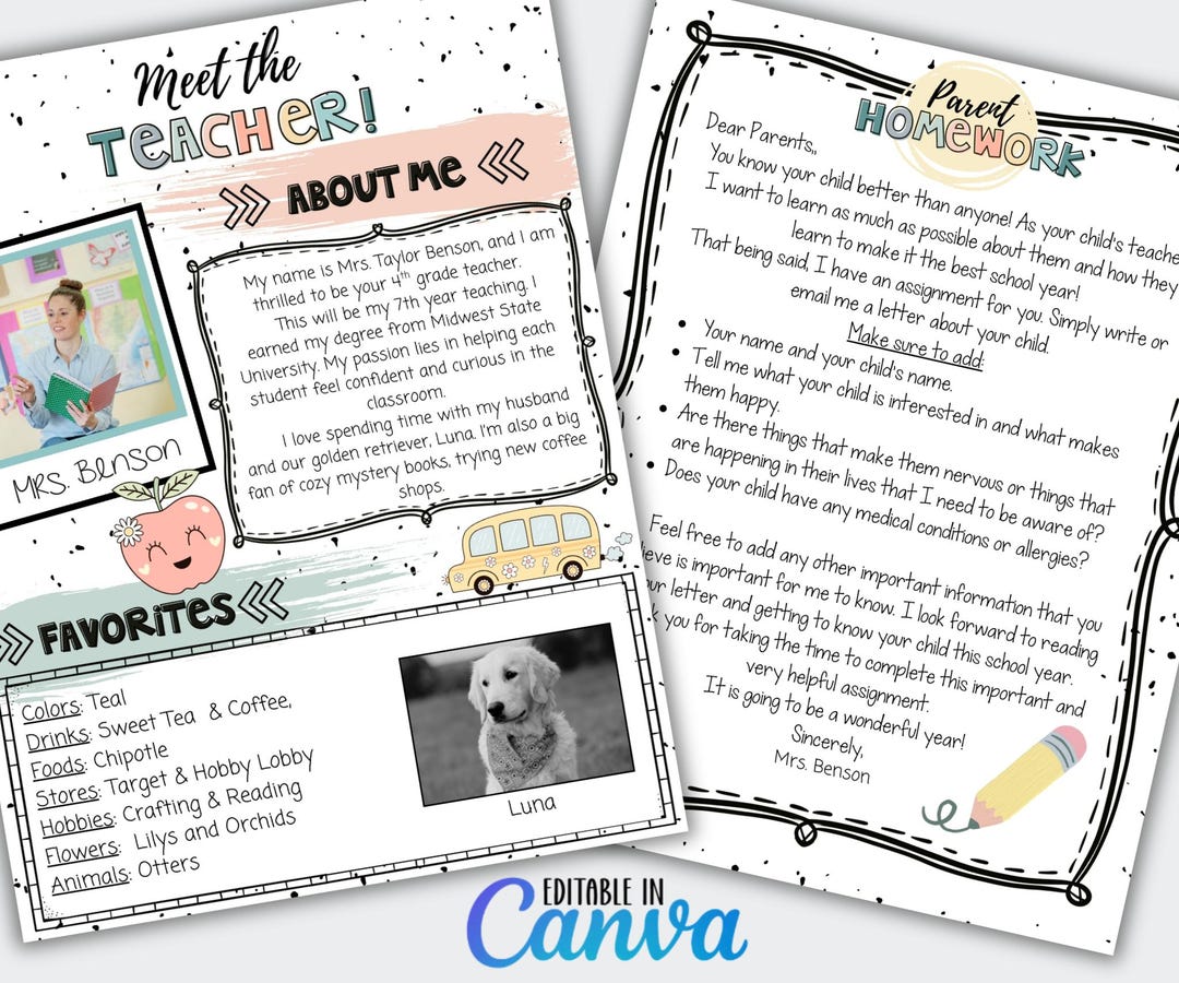 Editable Meet the Teacher Template: Calm Colors, Polka Dot Theme ...