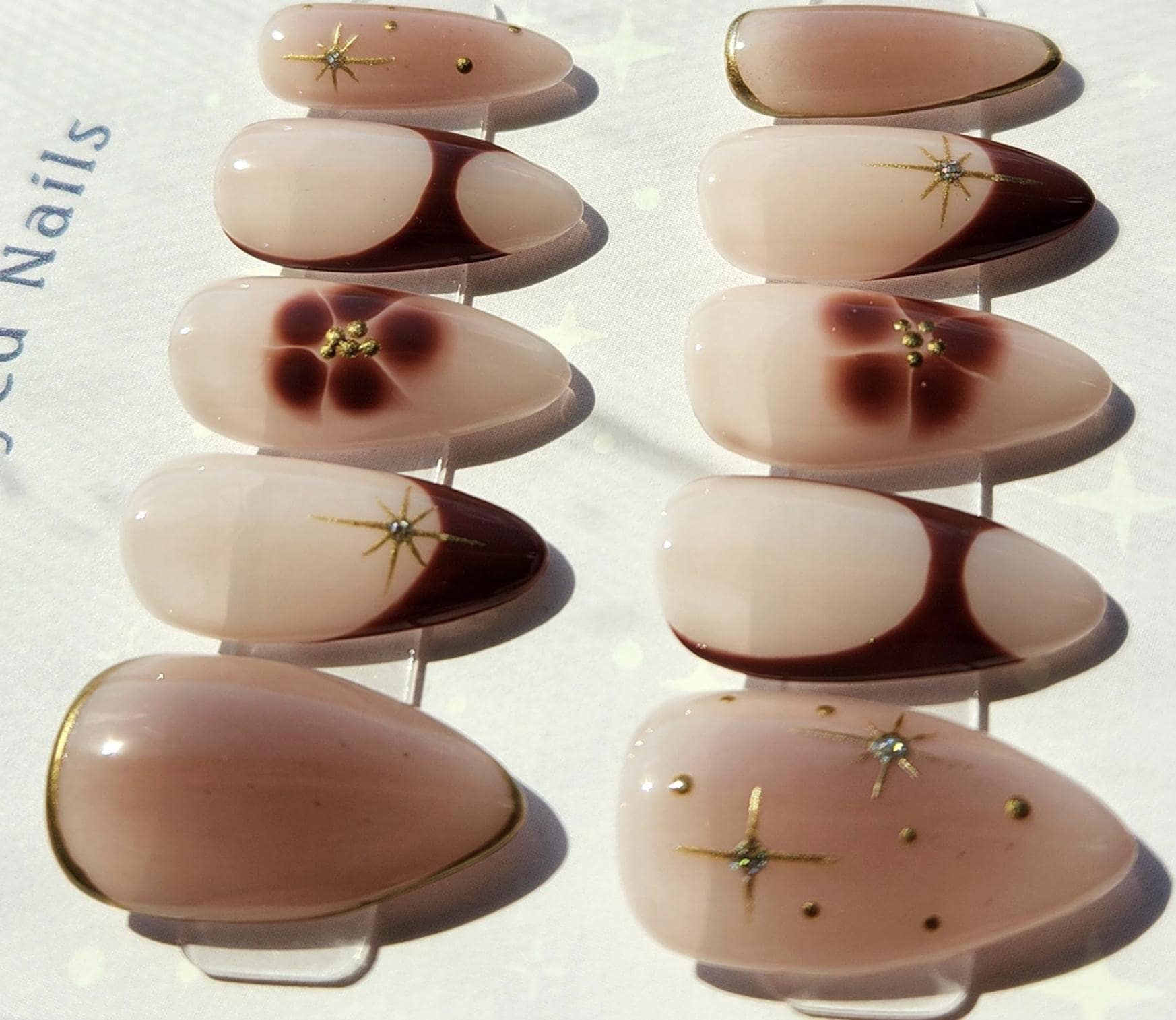 Brown Soft Nail Set - Etsy