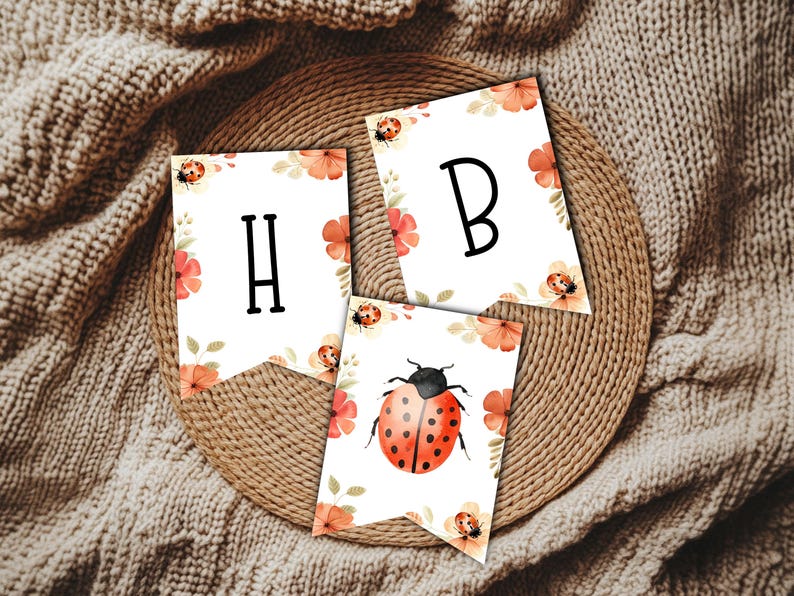 Ladybug Happy Birthday Banner, Lady Bug Birthday Decor, Printable ...