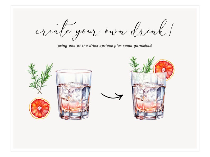 Editable Signature Drinks Sign, Printable Bar Menu, Modern His and Hers ...