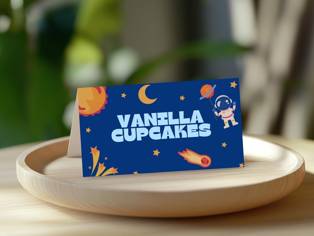 Outer Space Party Food Labels, Space Birthday Party Food Tents, First ...