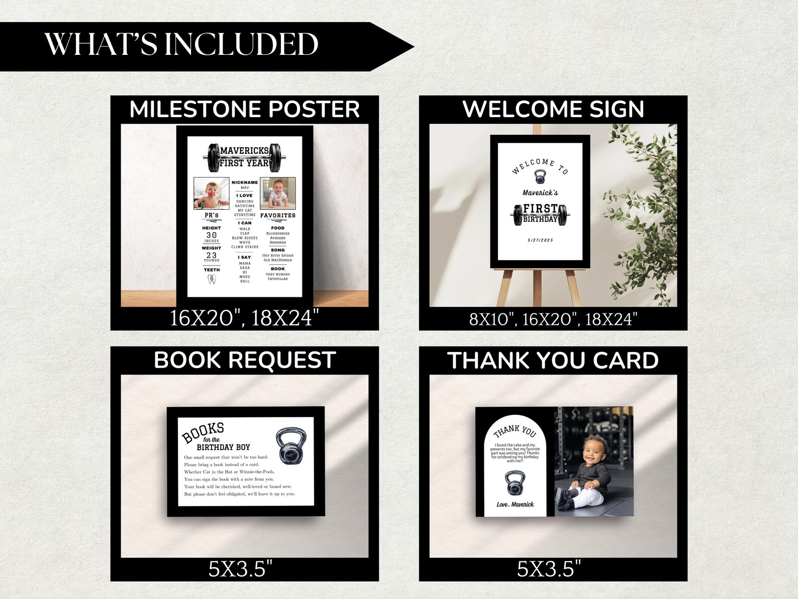 One Strong Dude Birthday Bundle, Fitness Theme Party Kit, Printable Gym ...