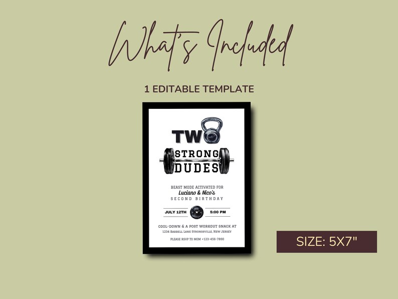 Fitness Themed Birthday Invitation for Joint Birthday, Two Strong Dudes ...