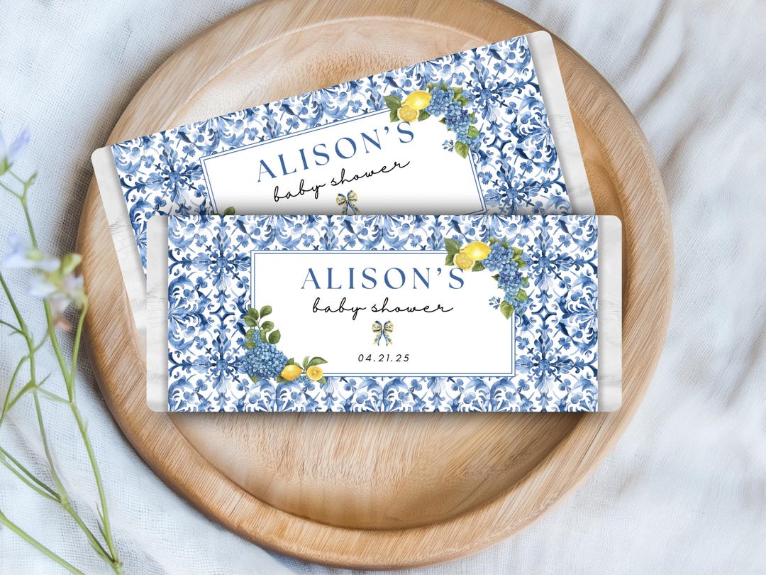 Lemon Baby Shower Chocolate Bar Wrappers, Ciao Baby Shower Decor ...