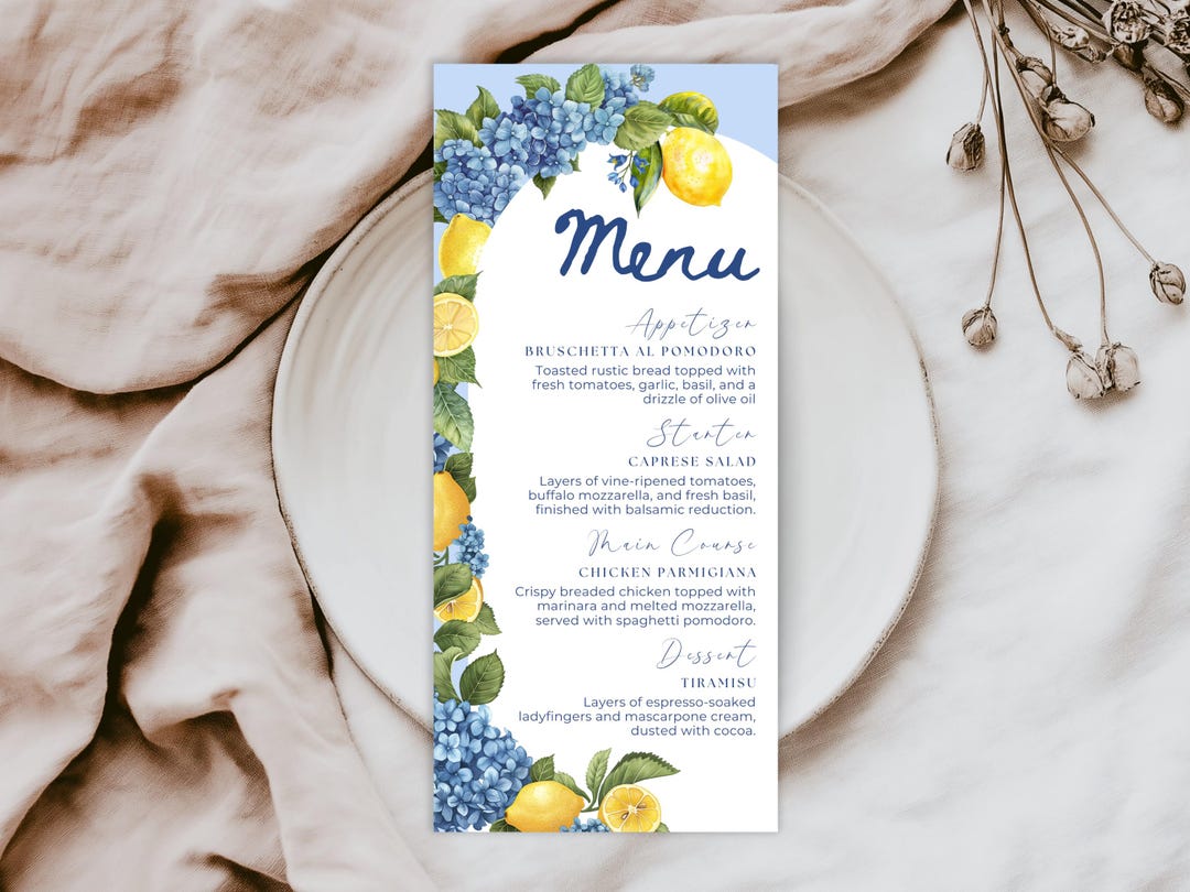 Ciao Baby Shower Menu, Ciao Bambino Shower Decor, Italian Summer Bridal ...