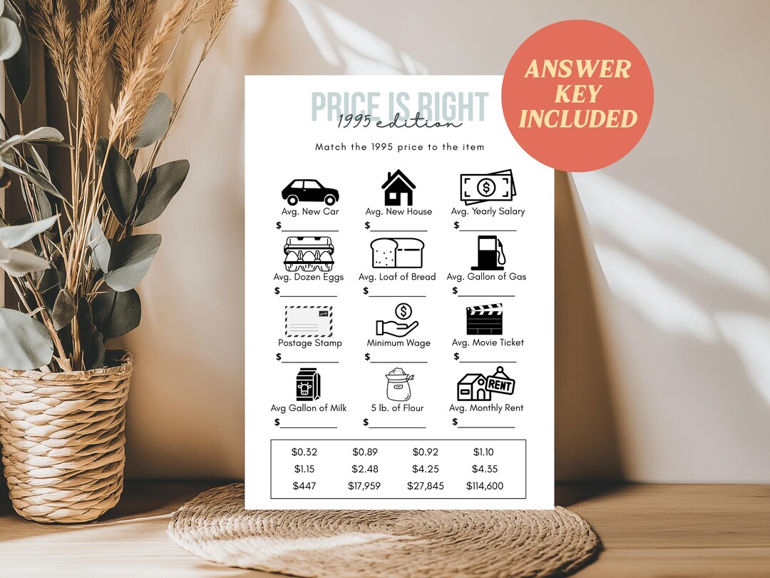 30th Birthday Game, the Price is Right 30th Birthday Game, Printable ...