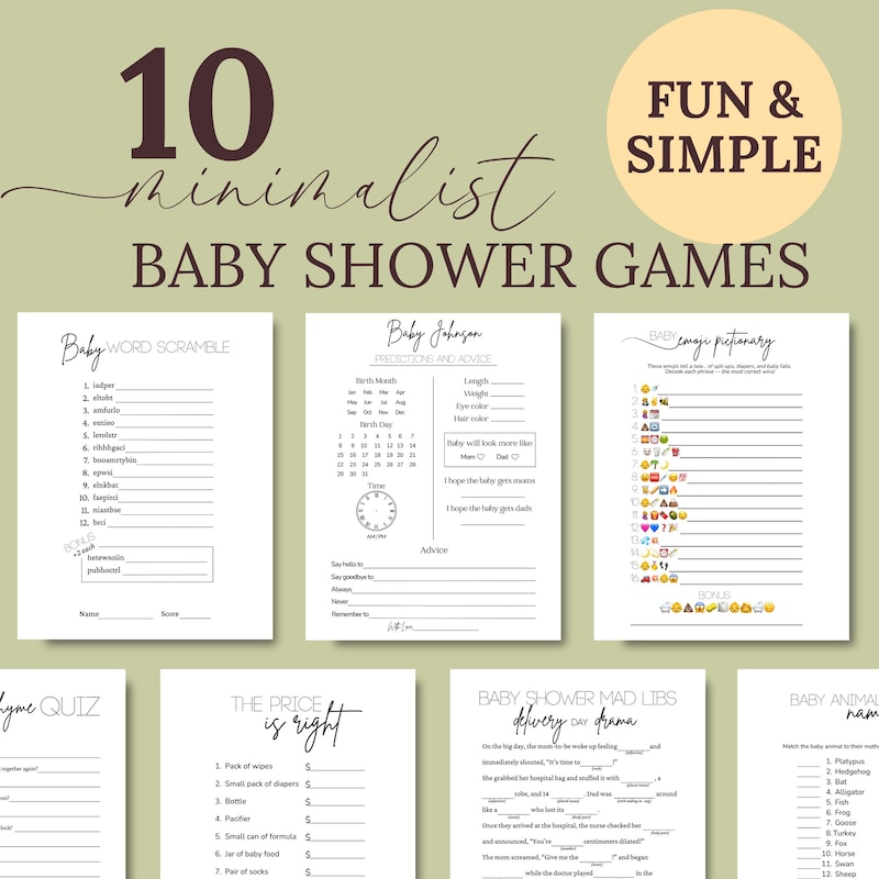 Boy Baby Sprinkle Games - Etsy