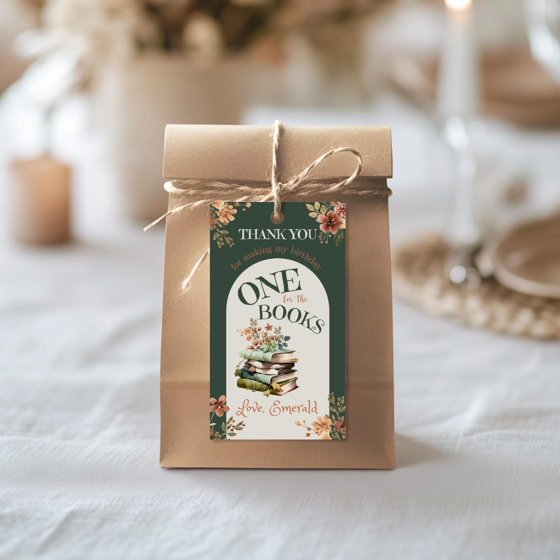 One for the Books Birthday Favor Tags, Chapter One Themed Birthday ...